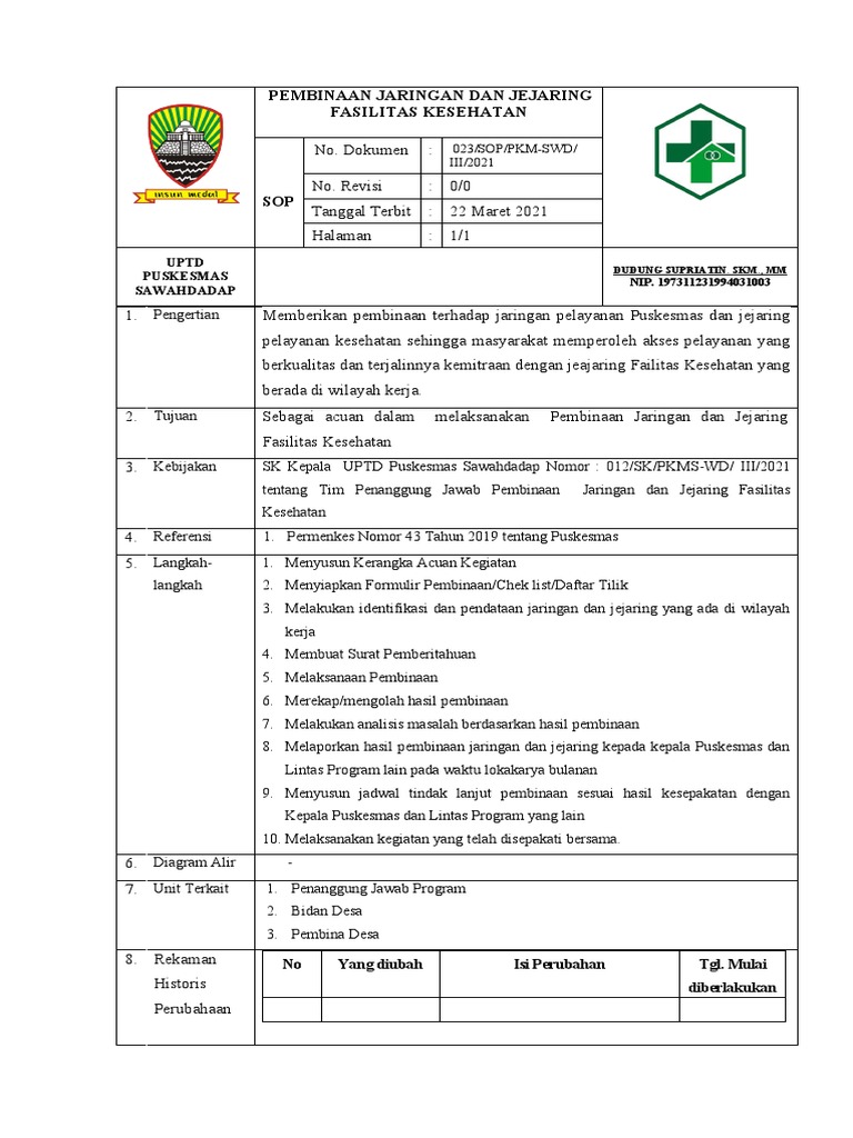 SOP Pembinaan Jaringan Dan Jejaring | PDF
