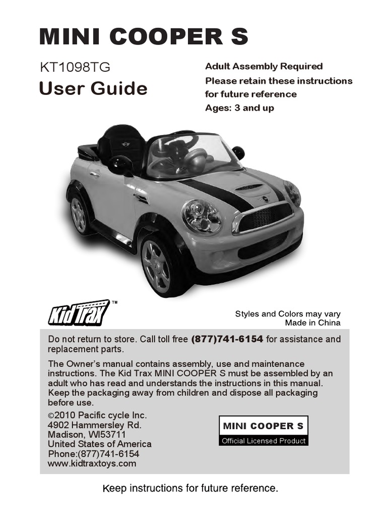 Mini Cooper S: User Guide | PDF | Rechargeable Battery | Battery Charger