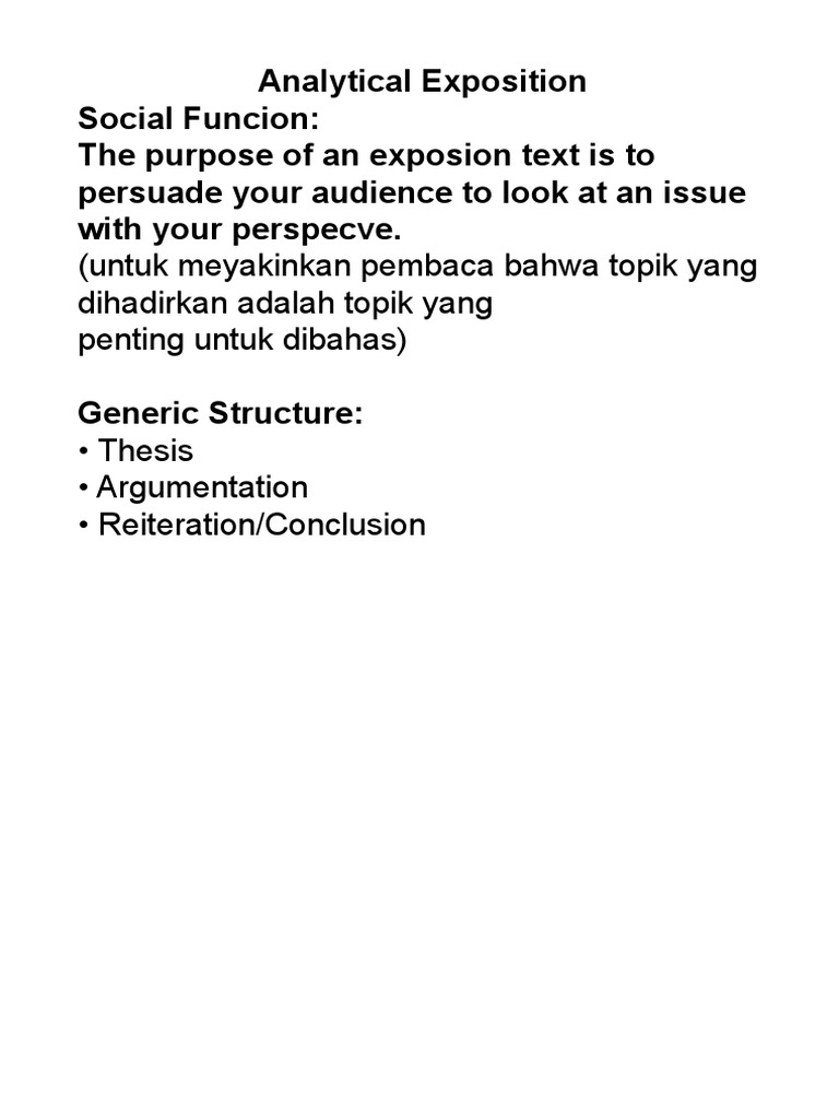 Analytical Exposition | PDF