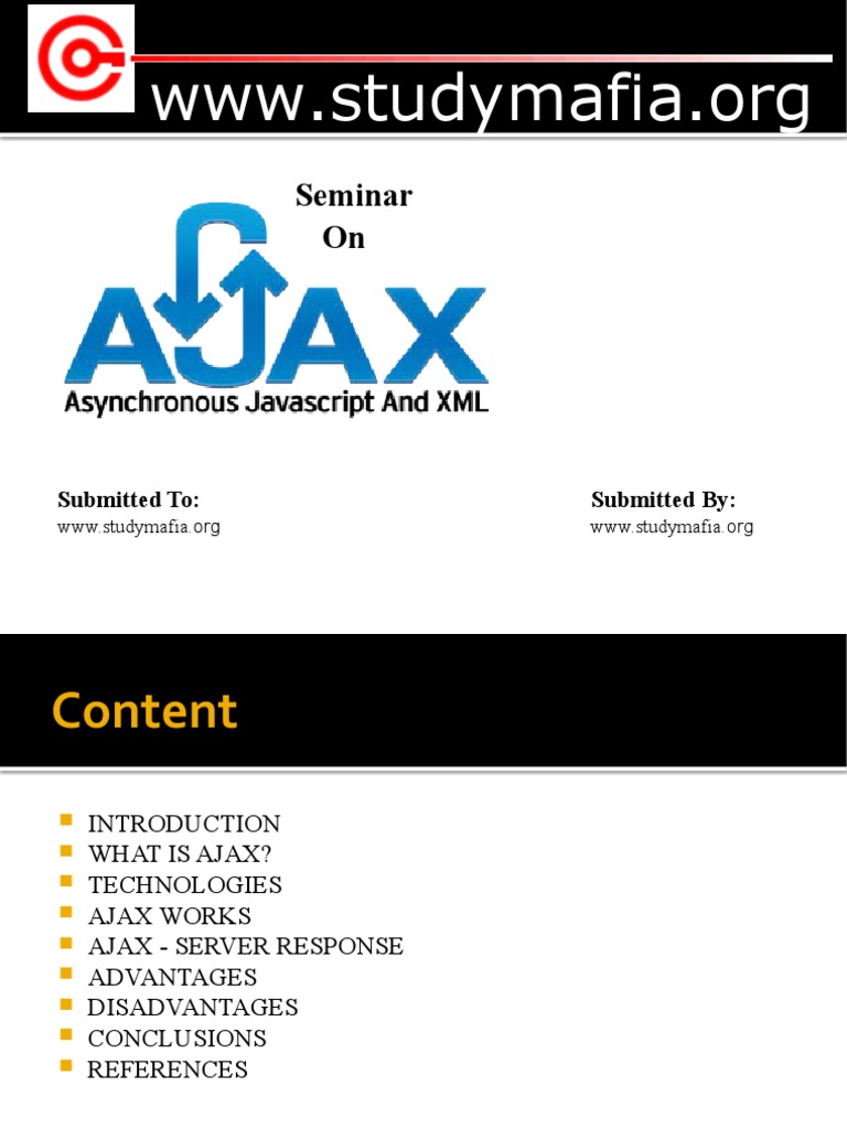 Seminar On: Submitted To: Submitted by | PDF | Ajax (Programming) | World Wide Web