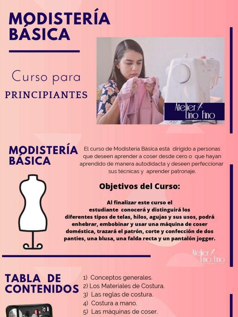 Materiales Modistería Básica | PDF | Máquina de coser | Ropa