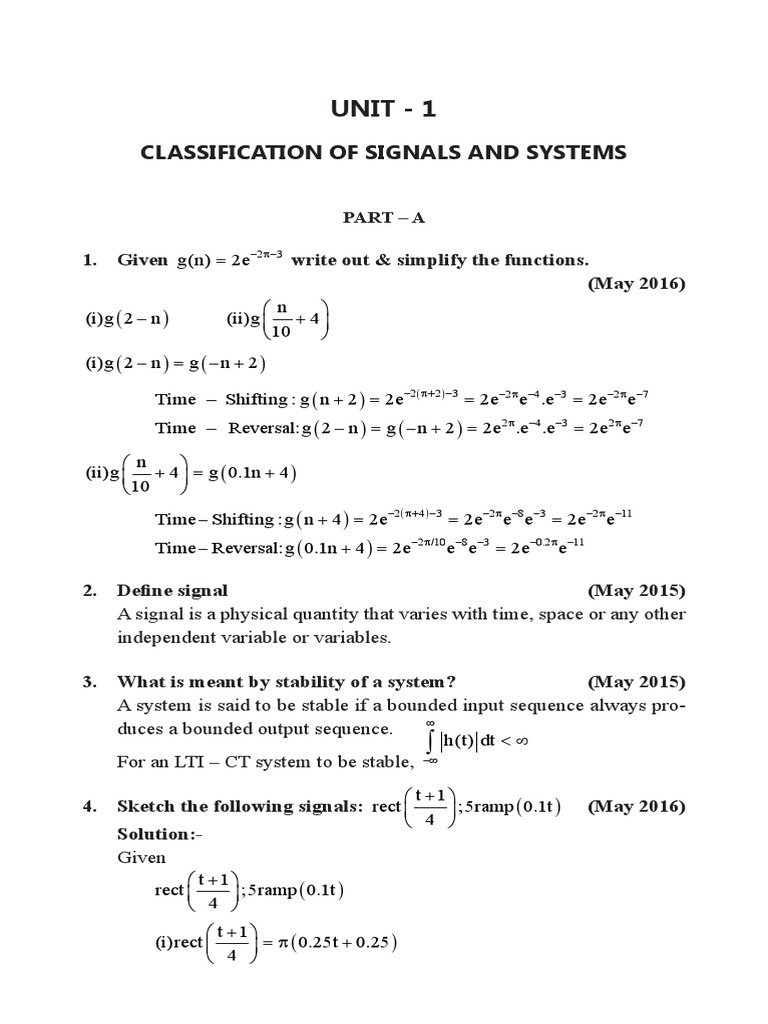 Unit 1 - Signal System | PDF | Mathematics | Functions And Mappings