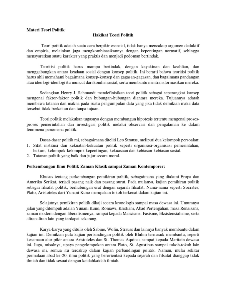 Materi Teori Politik | PDF