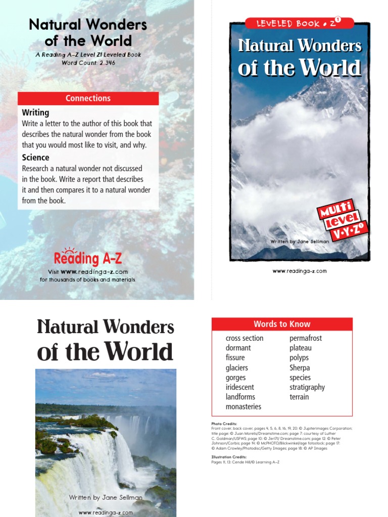 Natural Wonders of The World Level Z1 | PDF | Coral Reef | Volcano