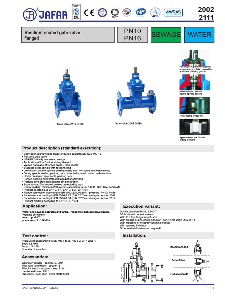 Resilient Seated Gate Valve Guide | PDF | Valve | Materials