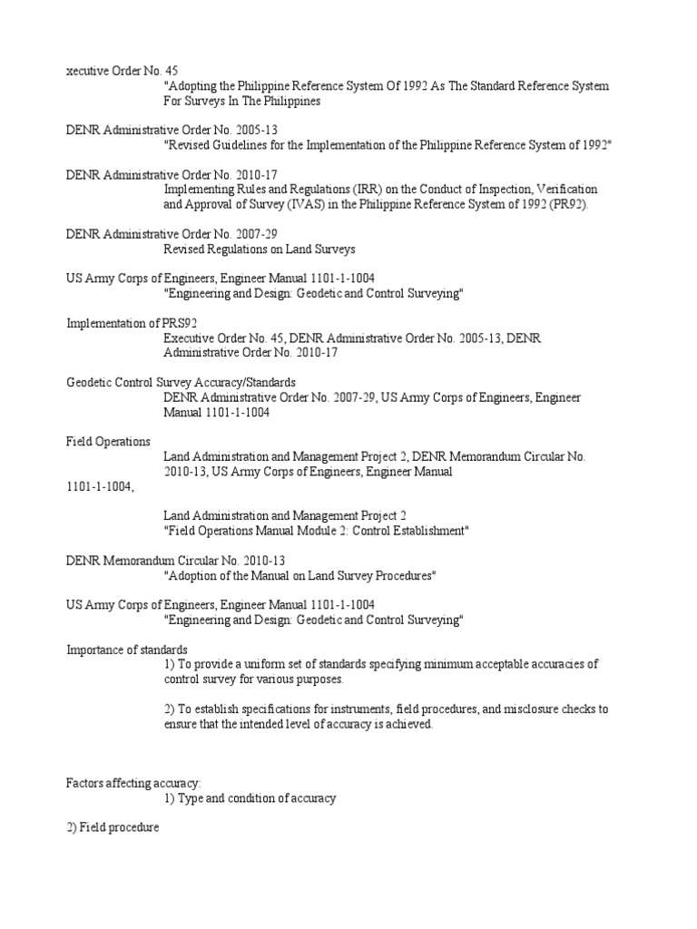 Philippine Reference System 1992 Guidelines | PDF