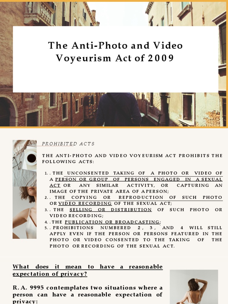 Anti-Photo and Vedio Voyeurism Act - RA 9995 | PDF | Private Law ...
