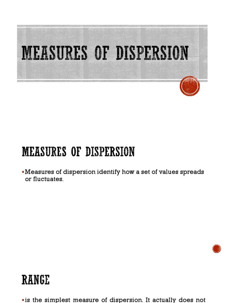 Measures of Dispersion | PDF | Statistical Dispersion | Standard Deviation
