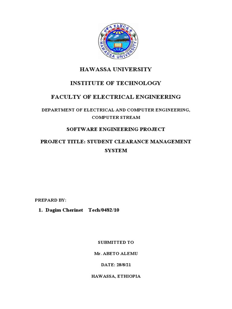 Hawassa University Institute of Technology Faculty of Electrical Engineering | PDF | Use Case ...