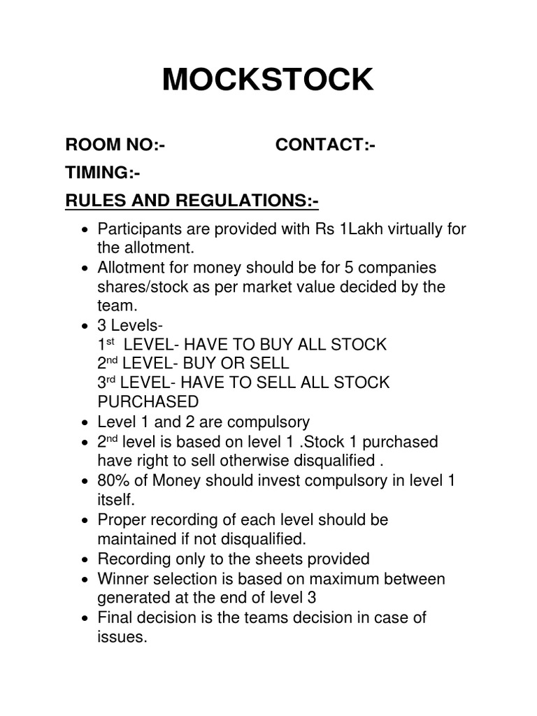Mock Stock | PDF