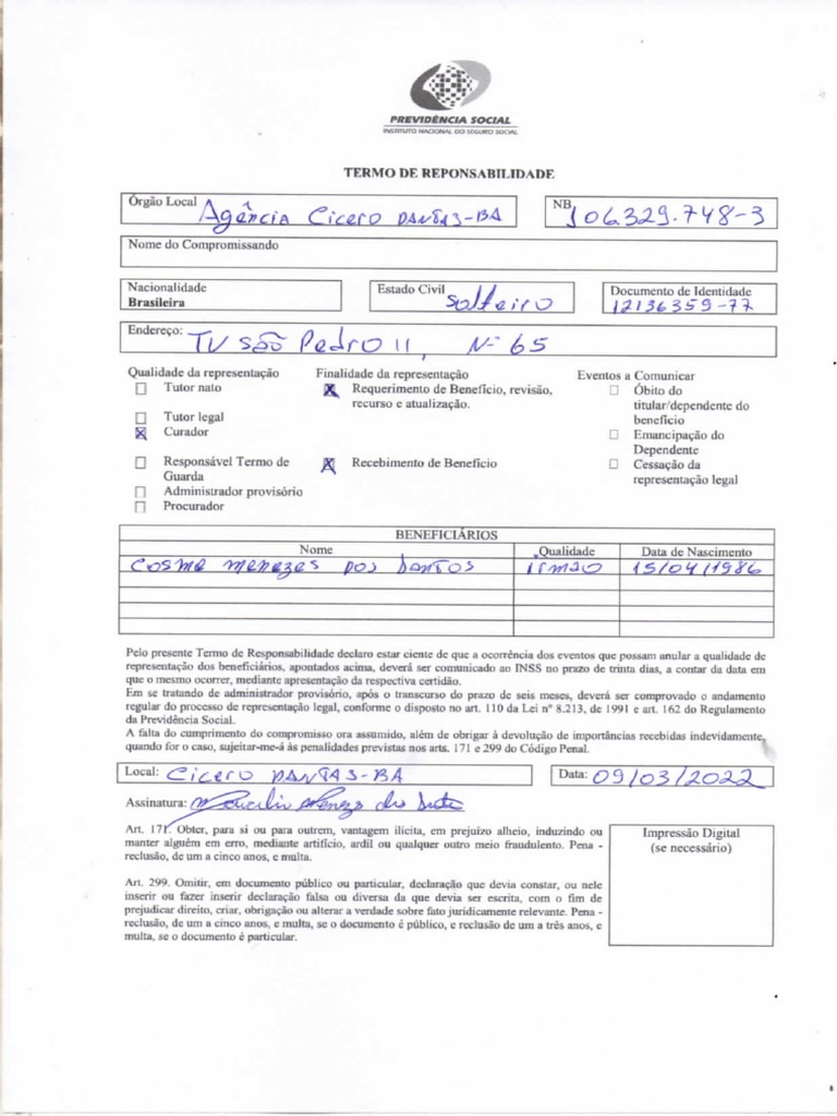 Documentos Curatela | PDF