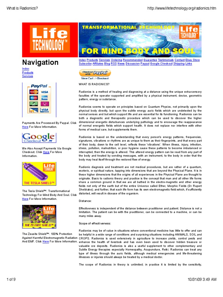 Navigation: What Is Radionics? | PDF | Energy Medicine | Physician