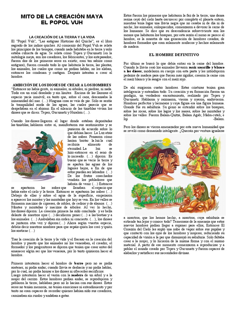 Mito Maya de la Creación del Hombre | PDF