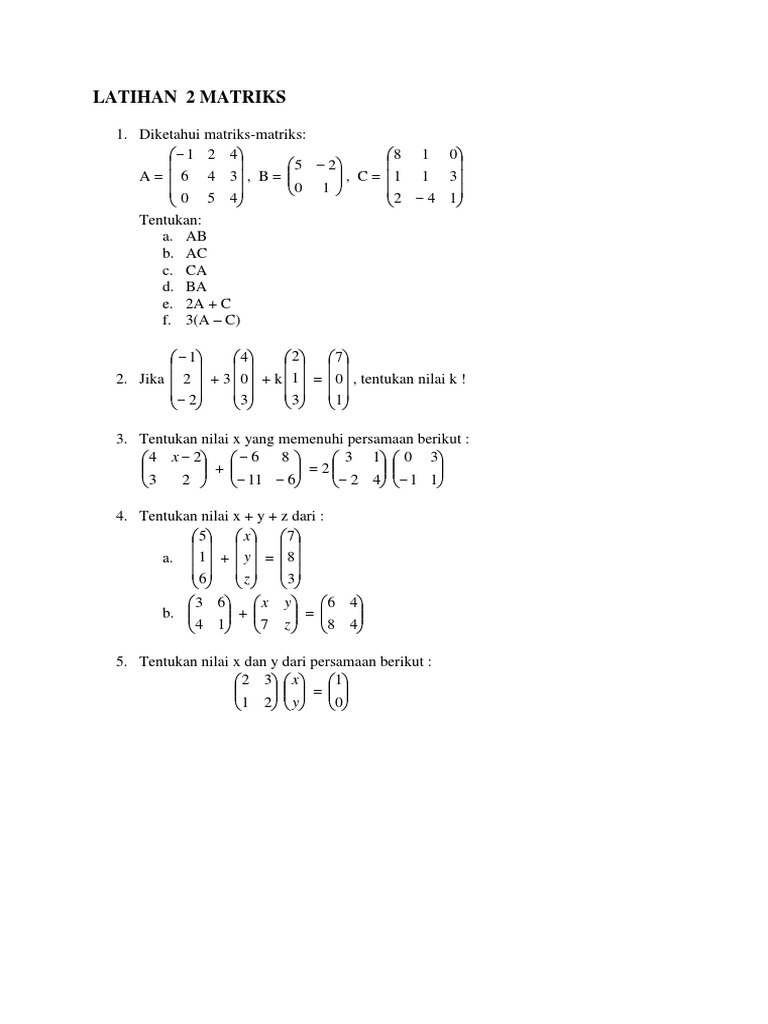 Latihan 2 Matriks | PDF