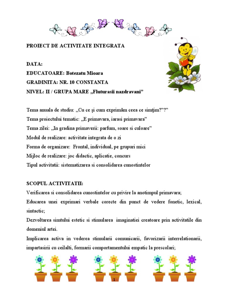 Botezatu Proiect Primavara | PDF