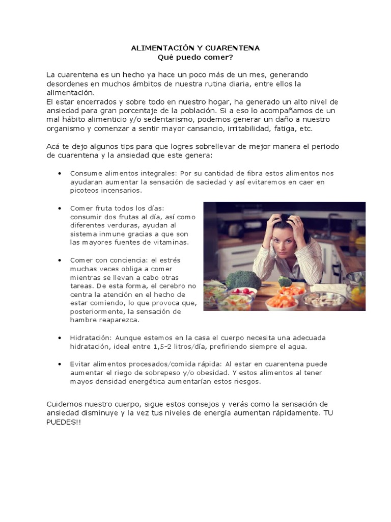 Alimentación Saludable en Cuarentena | PDF | Salud y bienestar