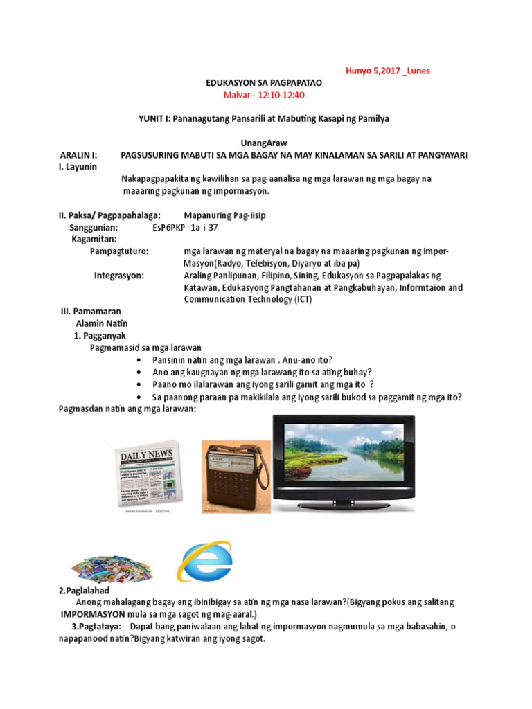 Esp 6 q1 Week 1jun | PDF