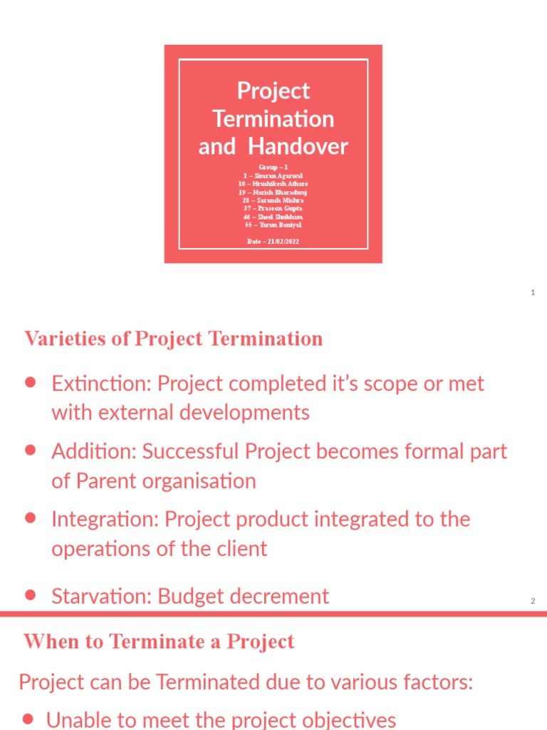 01 - Project Termination and Handover | PDF