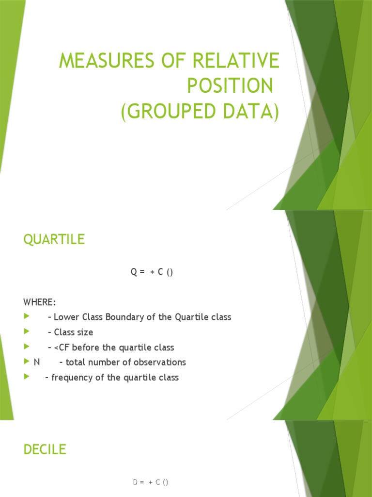 Measures of Relative Position Grouped 1 | PDF | Percentile | Statistics