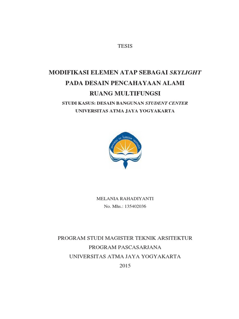 Skylight untuk Pencahayaan Alami UAJY | PDF