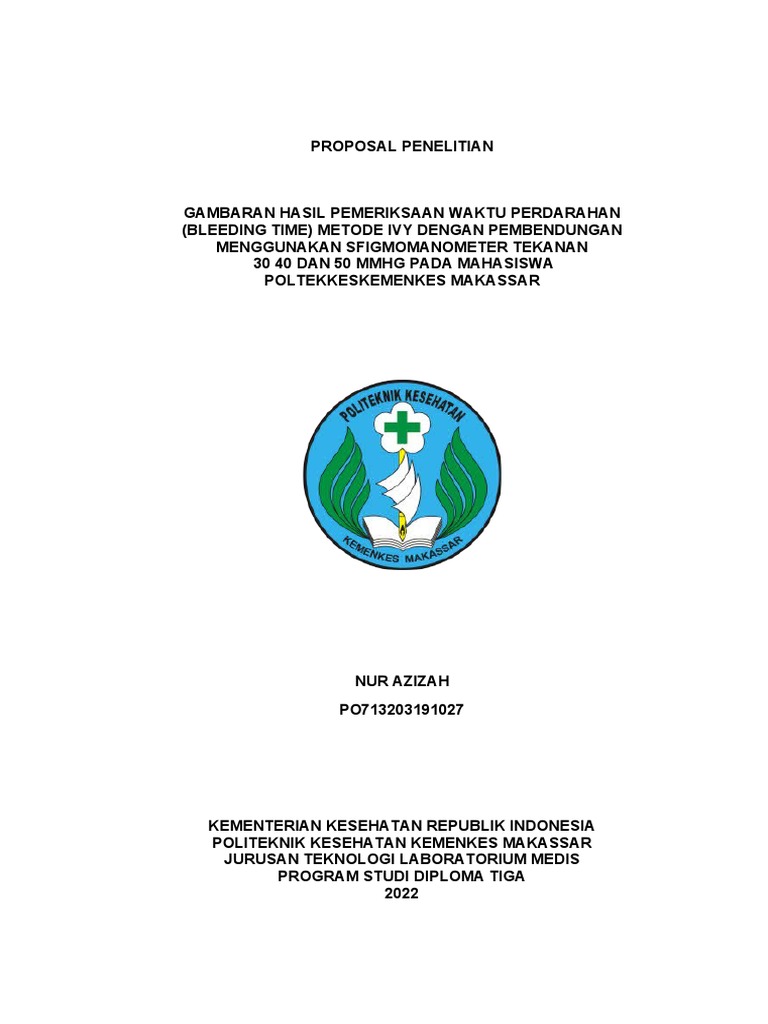 Bleeding Time Ivy Method pada Mahasiswa Makassar | PDF