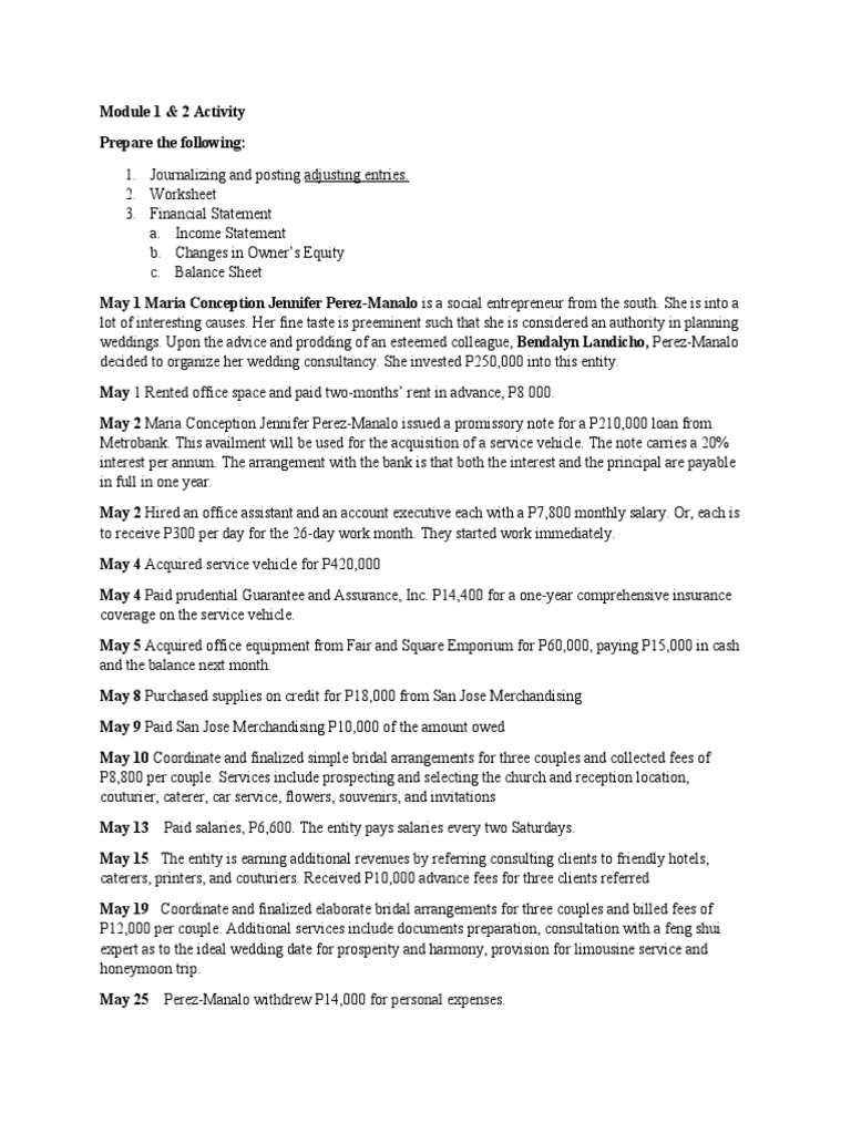 FABM Activity | PDF | Expense | Interest