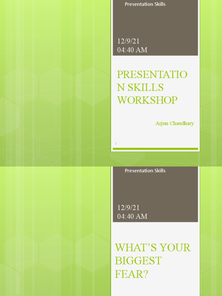 Enhancing Presentation Skills Workshop | PDF