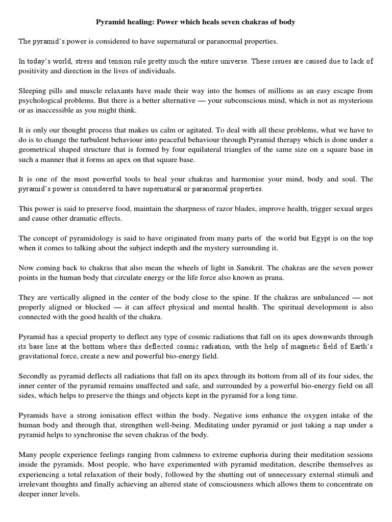 Pyramid Healing: Power Which Heals Seven Chakras of Body | Download ...