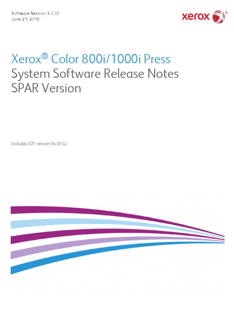 Xerox Color 1000 - 800 SW Release Notes-1 | PDF | Installation ...