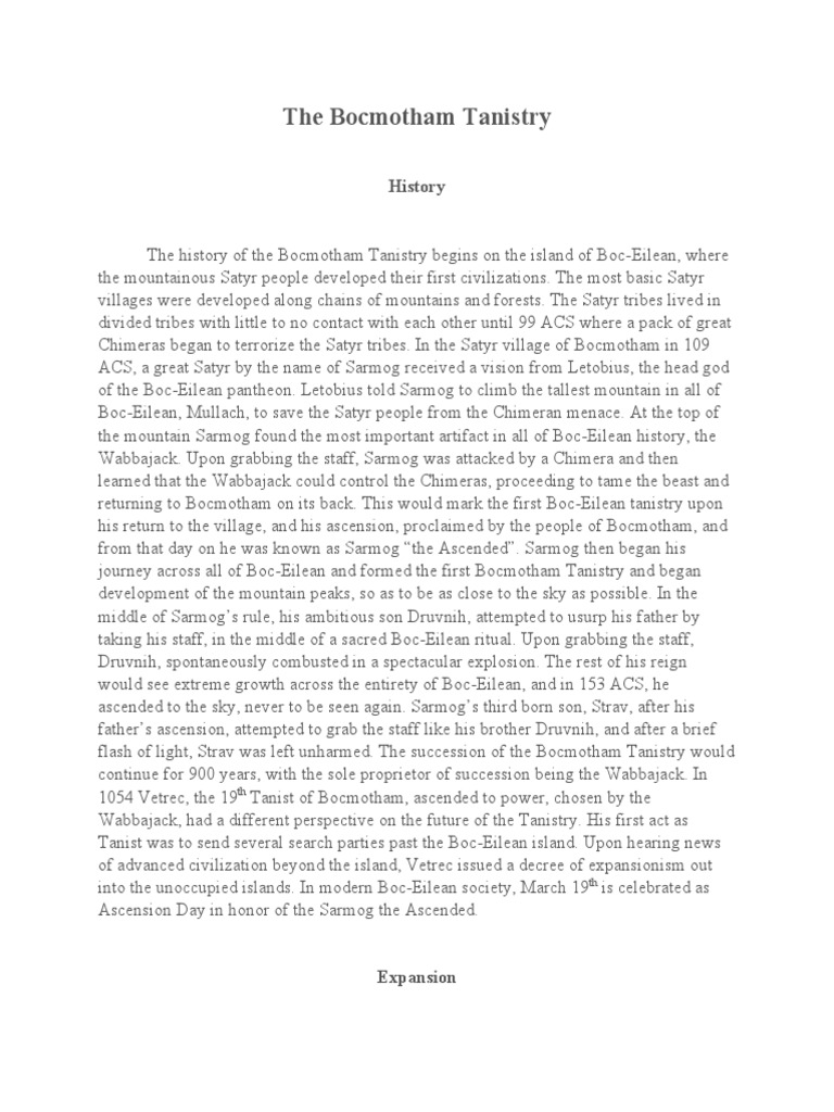 The Bocmotham Tanistry: History | PDF | Religious Faiths