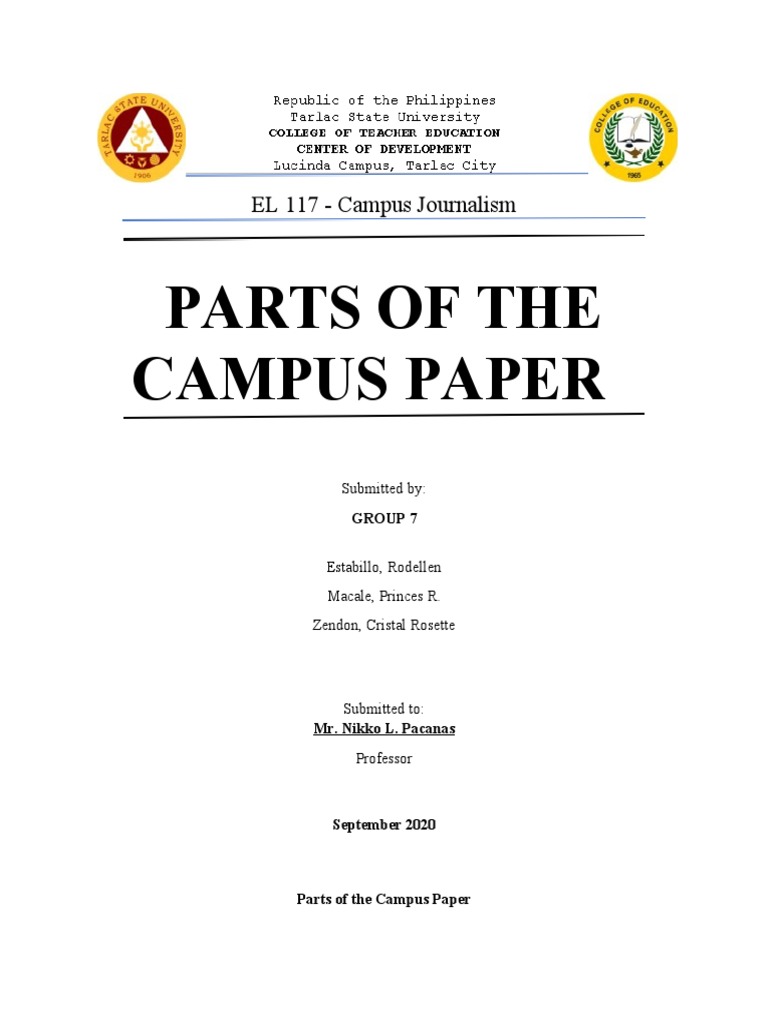 Parts of The Campus Paper | PDF | Newspapers | Editorial
