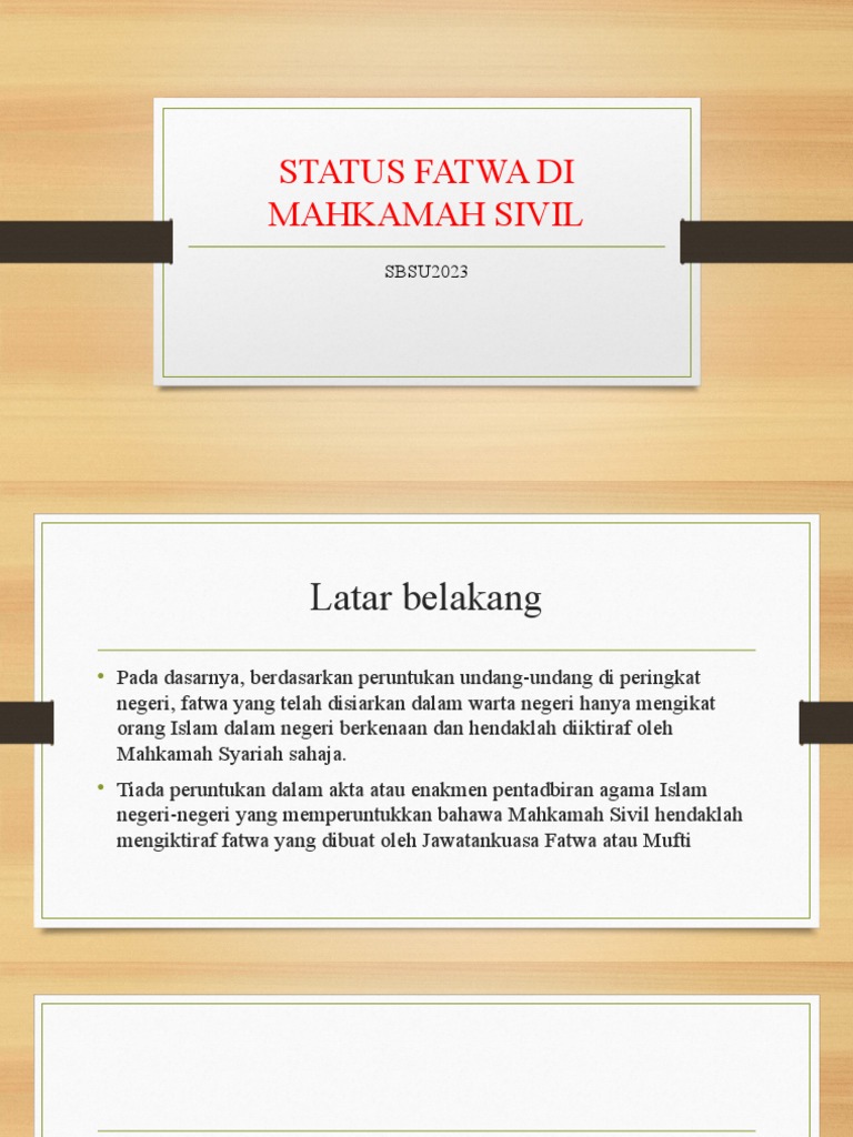 Status Fatwa Di Mahkamah Sivil | PDF