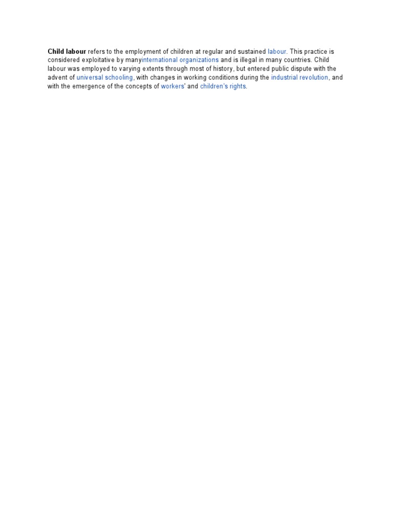 Child Labour | PDF