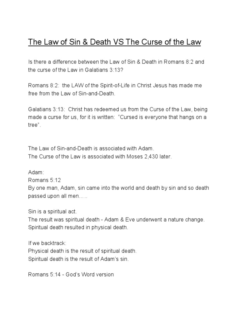 Law of Sin and Death Explained | PDF