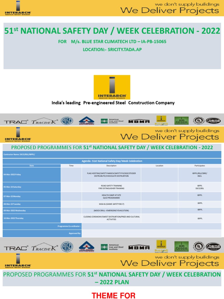 51st National Safety Week Celebration 2022 | PDF