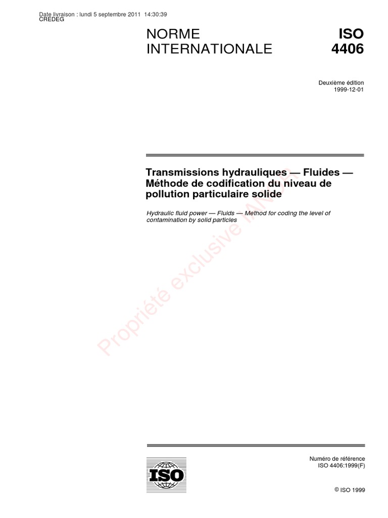 Norme Iso 4406 | PDF | Organisation internationale de normalisation ...