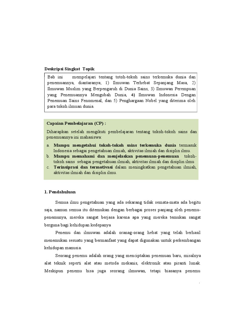 BAB 3 DDS - Tokoh-Tokoh Sains Terkemuka Dan Penemuannya | PDF | Ilmu Sosial