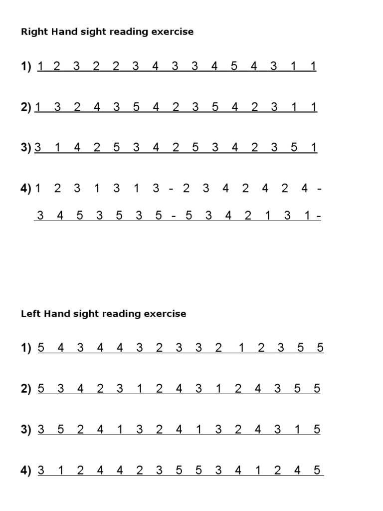 Right Hand and Left Hand Exercises | PDF