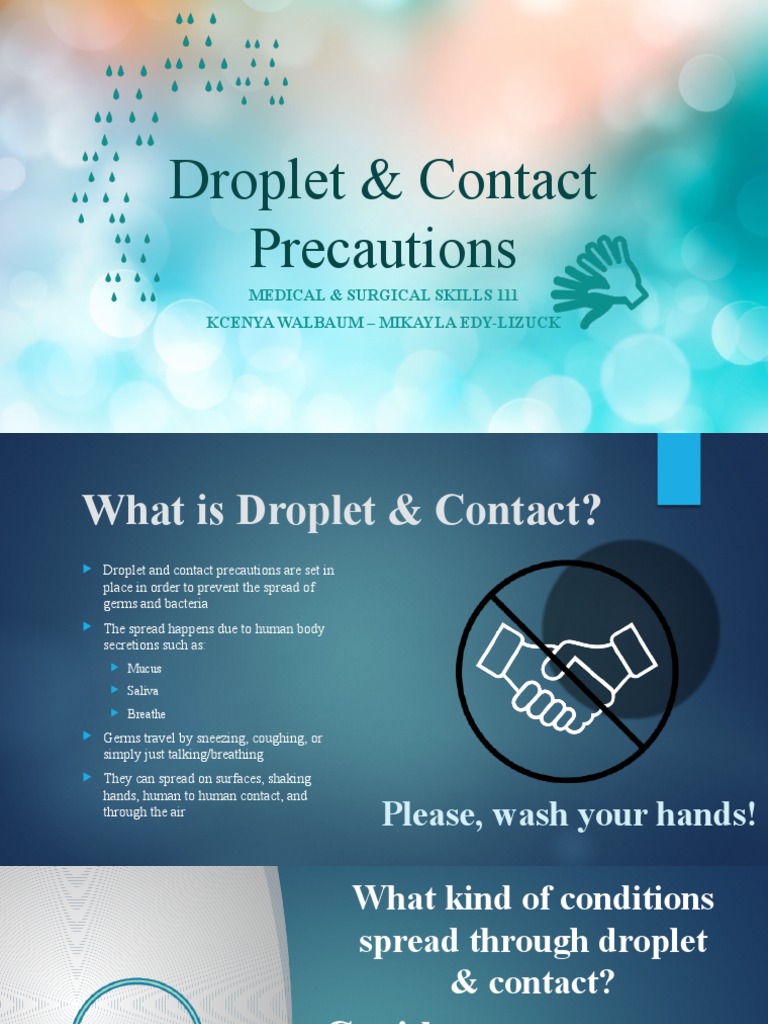 Droplet & Contact Precautions | PDF | Public Health | Medicine
