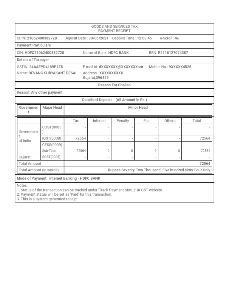 GST-Challan Receipt | PDF