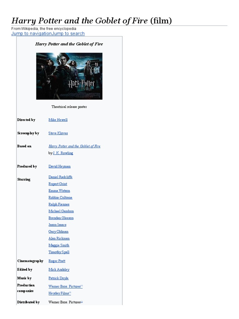 Harry Potter and The Goblet of Fire | PDF | Harry Potter