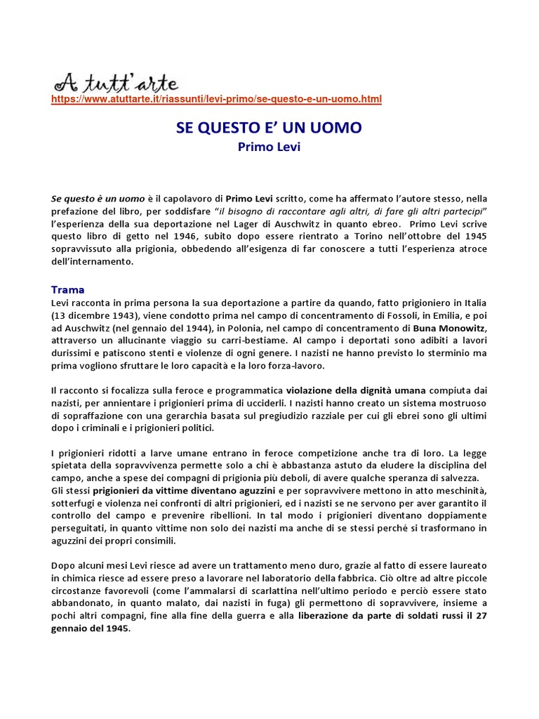 Se Questo e Un Uomo | PDF
