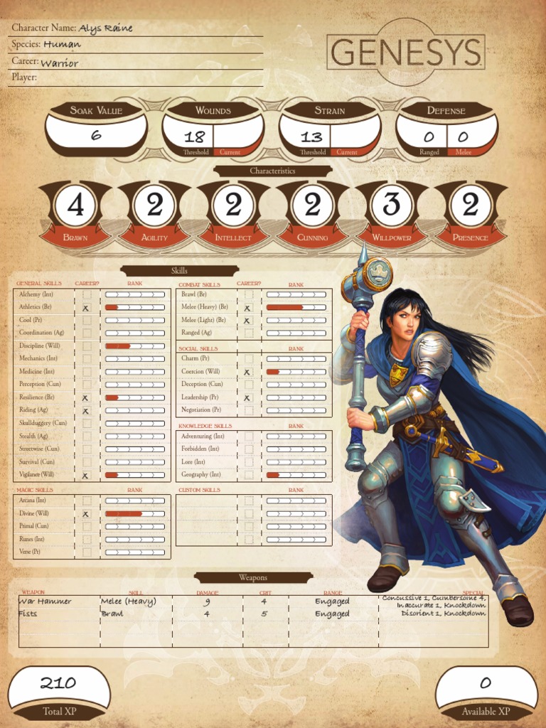 Genesys - Terrinoth - Pre-Made Characters | PDF