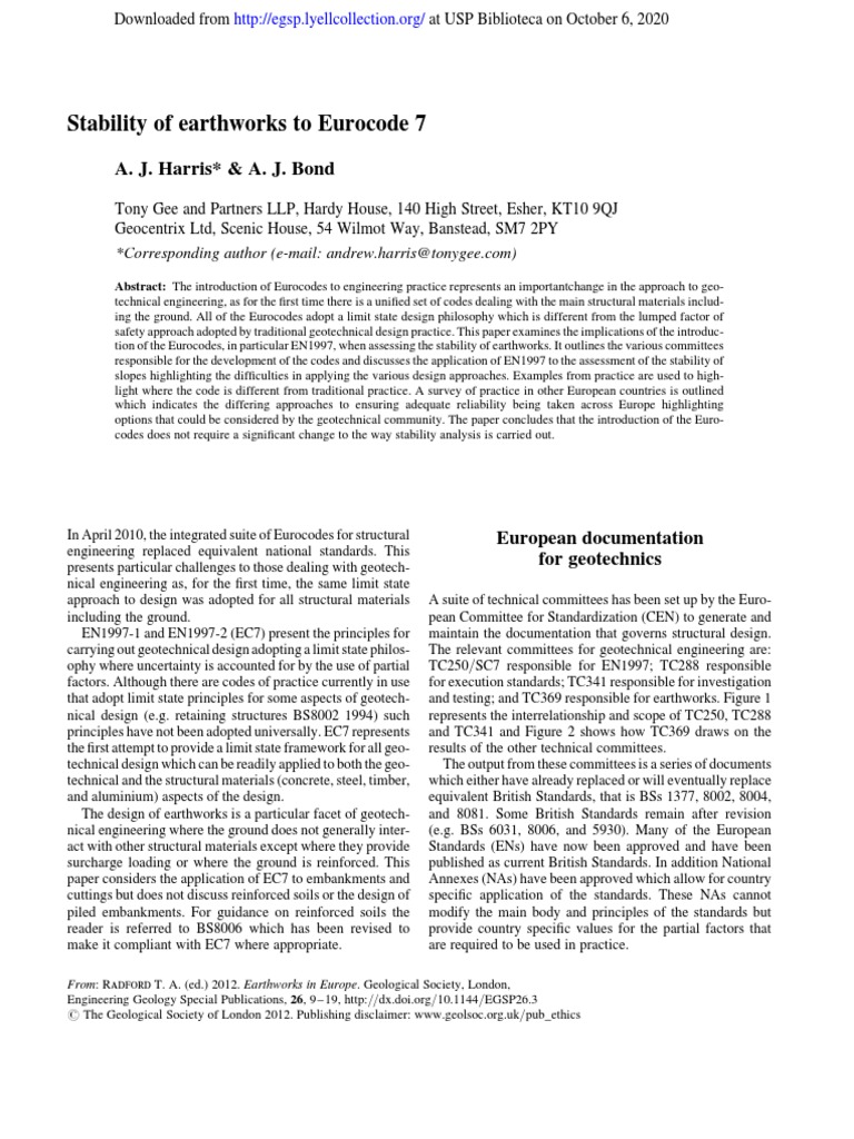 Stability of Earthworks To Eurocode 7 | PDF | Geotechnical Engineering ...
