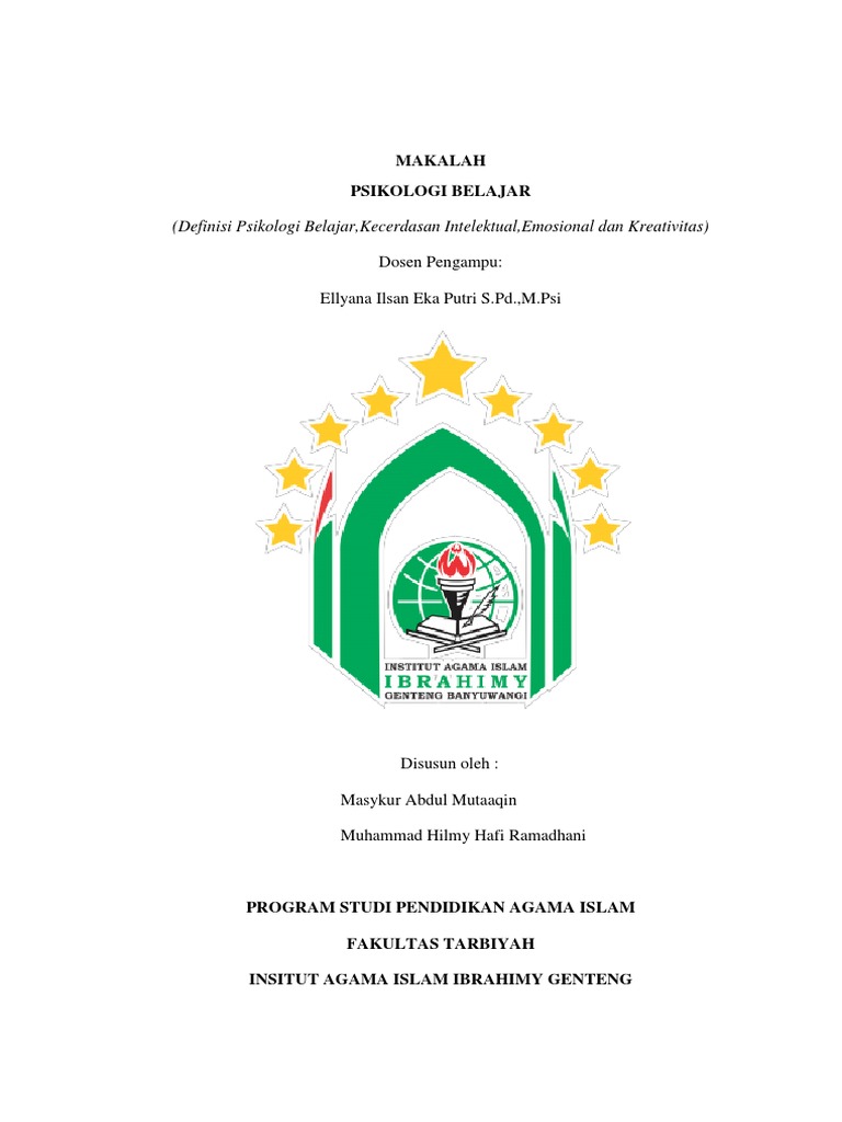 MAKALAH Psikologi Belajar Baru | PDF | Pengembangan Diri | Sains & Matematika
