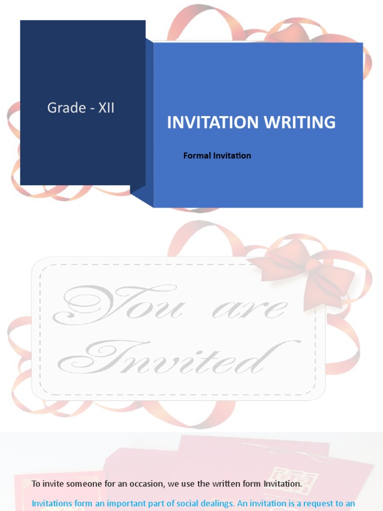 XII English Invitation Part 1 | PDF