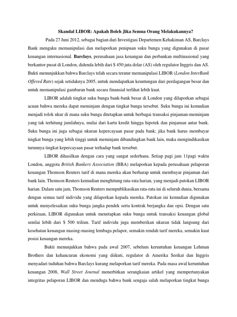Skandal LIBOR-Studi Kasus-1 | PDF