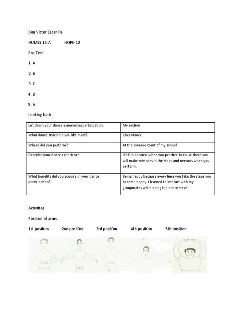 Dance Experience Reflection | PDF | Language Arts & Discipline