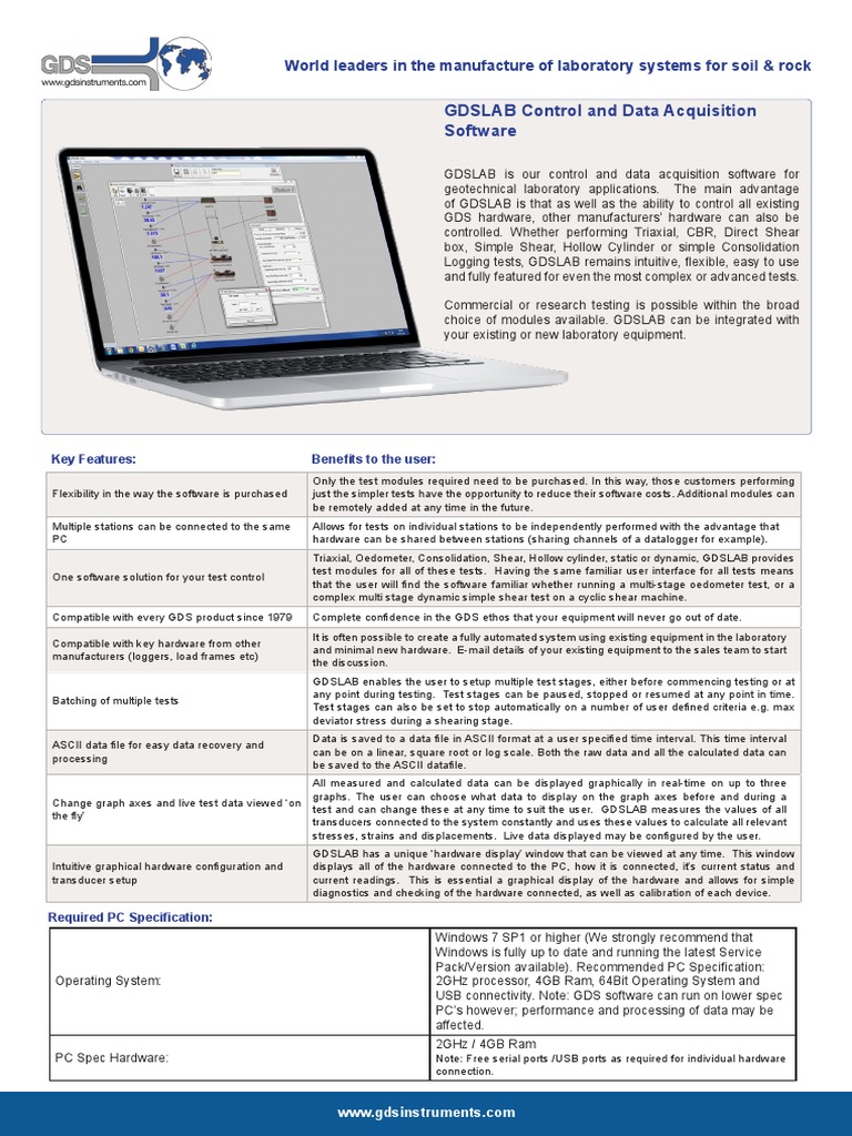 GDSLAB-Software Datasheet | PDF | Stress (Mechanics) | Kernel (Operating System)