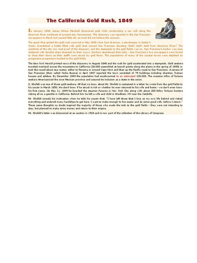 The California Gold Rush | PDF | Western United States